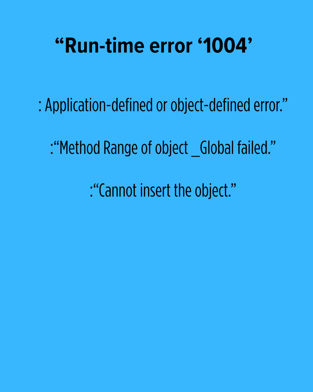 How to Fix Run Time Error 1004 in Excel